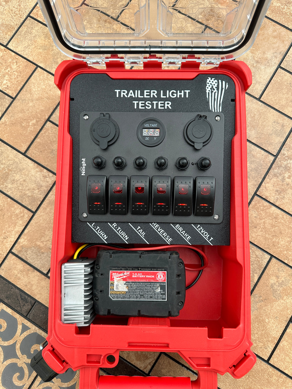 Trailer Light Tester For Milwaukee M18 Battery, 7 Pin Trailer Light Te ...